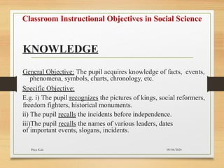 Educational objectives & specification, outcomes, Blooms' taxonomy ...
