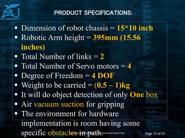 Autonomous Mobile Robotic Armpptx Robotics Technology And Computing