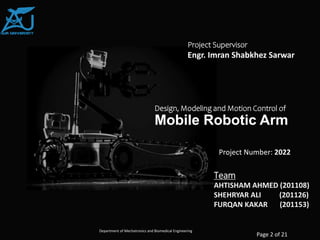 Autonomous Mobile Robotic Arm.pptx | Robotics | Technology & Computing