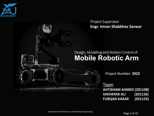 Autonomous Mobile Robotic Arm.pptx | Robotics | Technology & Computing