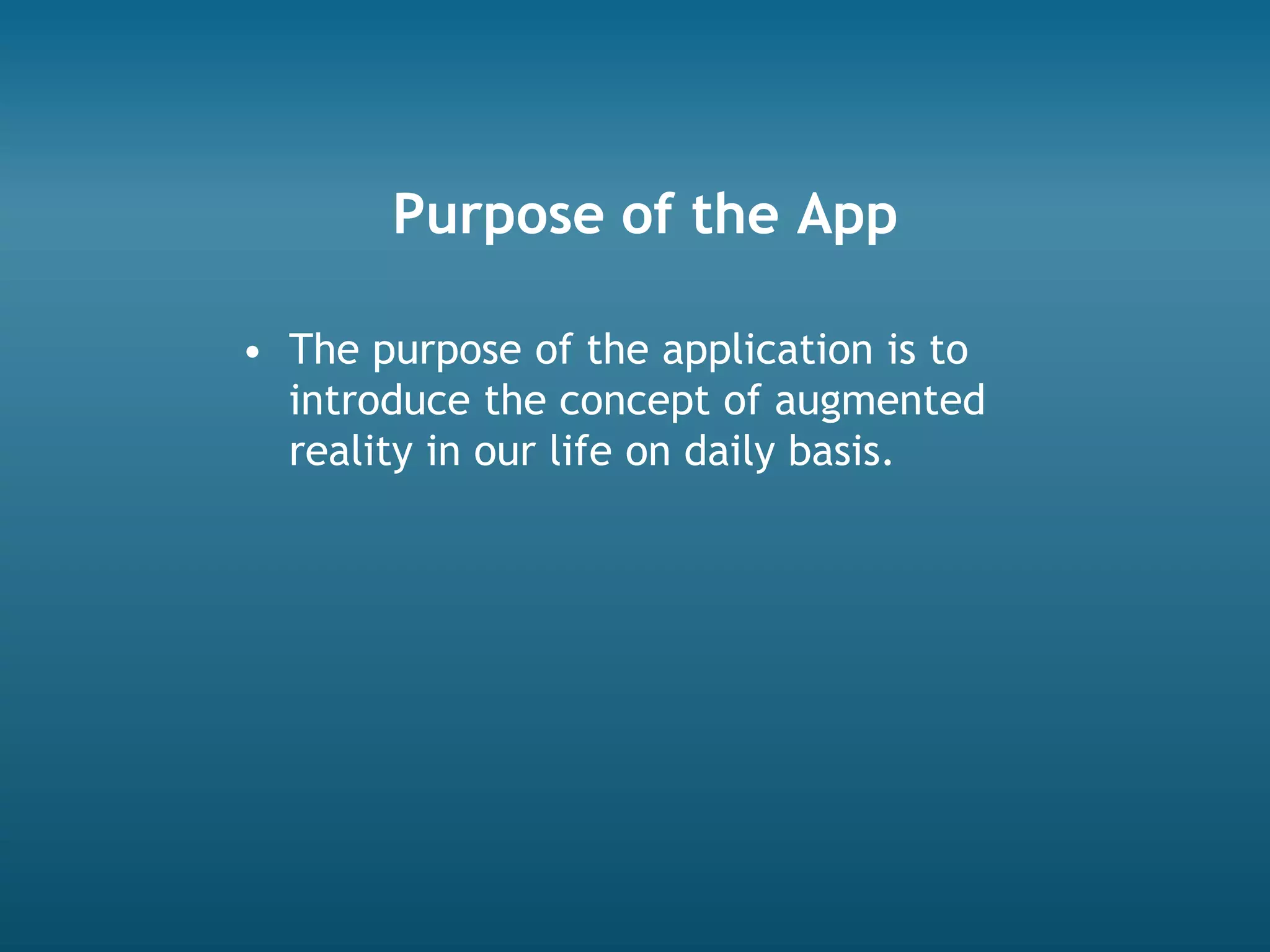 Augmented Reality Application - Final Year Project | PPTX