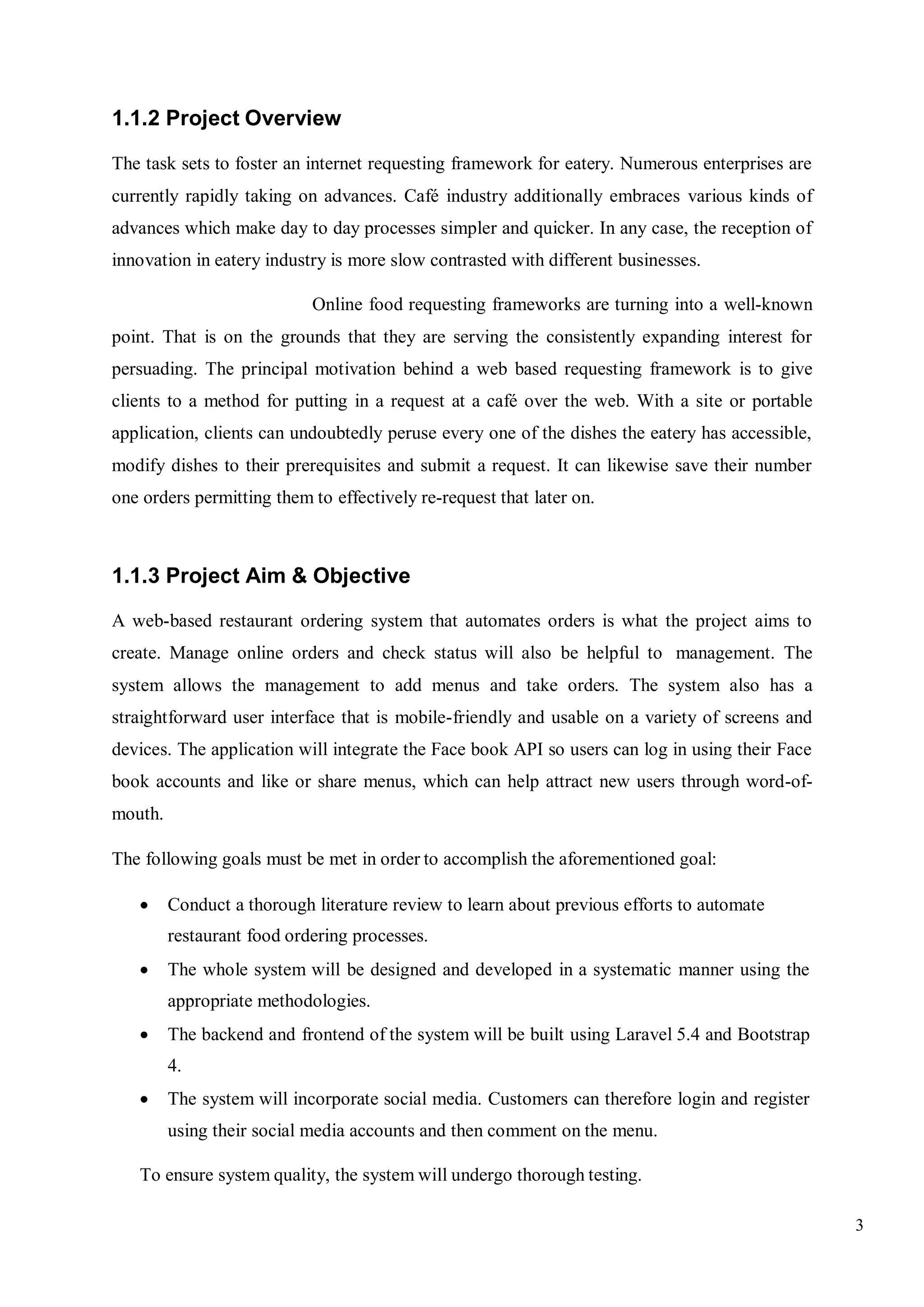 Final Year Project of Online Food Ordering System | PDF