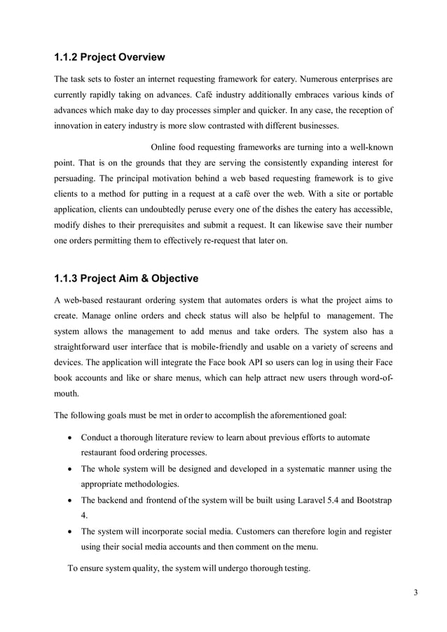 Final Year Project of Online Food Ordering System | PDF