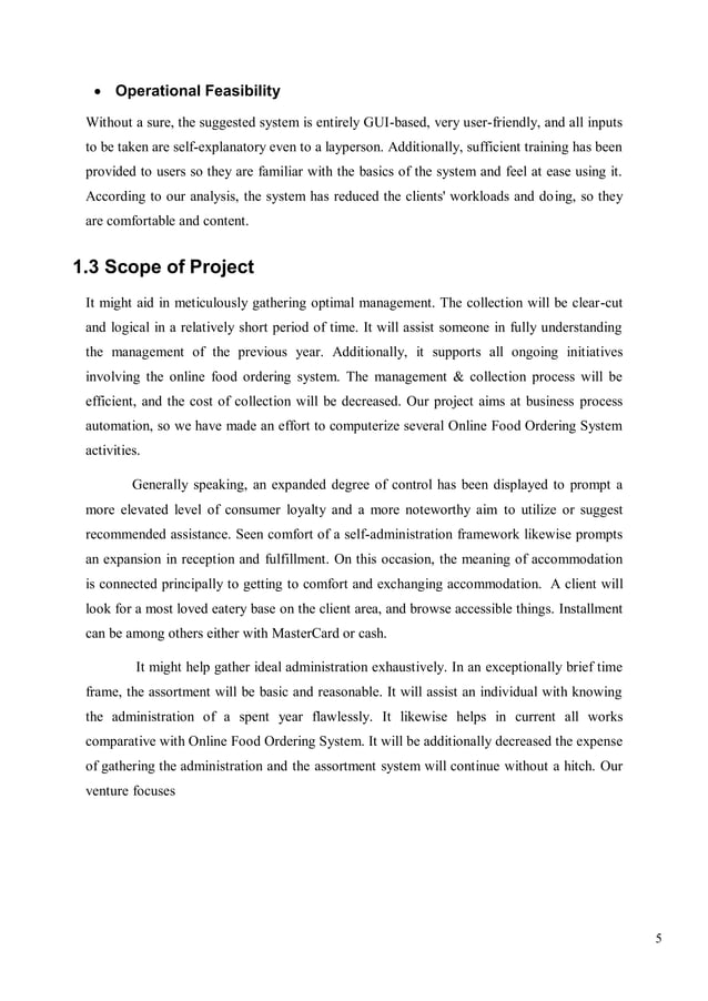 Final Year Project of Online Food Ordering System | PDF