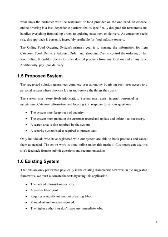 Final Year Project of Online Food Ordering System | PDF