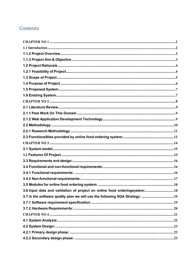 Final Year Project of Online Food Ordering System | PDF