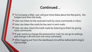 Voice based Email Application for Blinds | PPTX