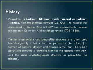 Perovskite Materials, Energy Materials Used in Super-capacitor | PPT
