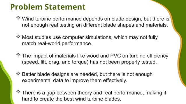 Optimization of wind Turbine blade design using wind tunnel testing | PPT