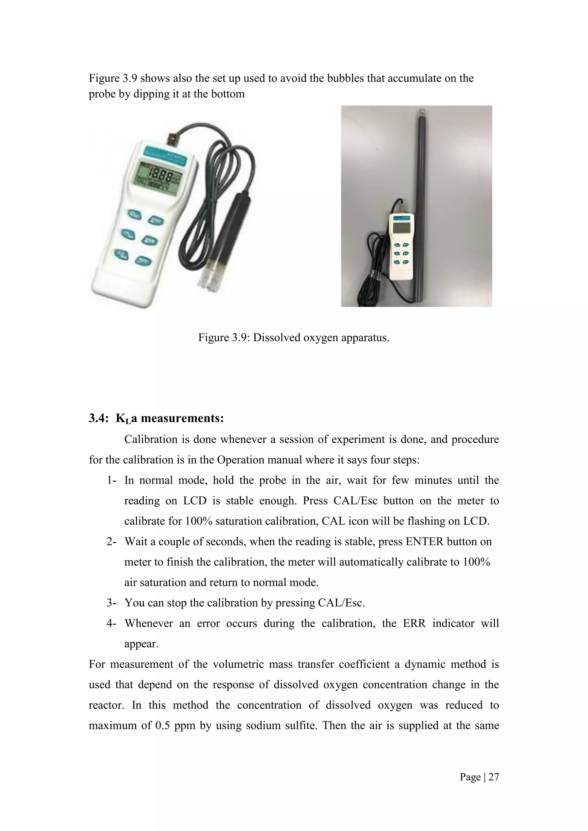 Fyp measurement of volumetric mass transfer coefficient | PDF