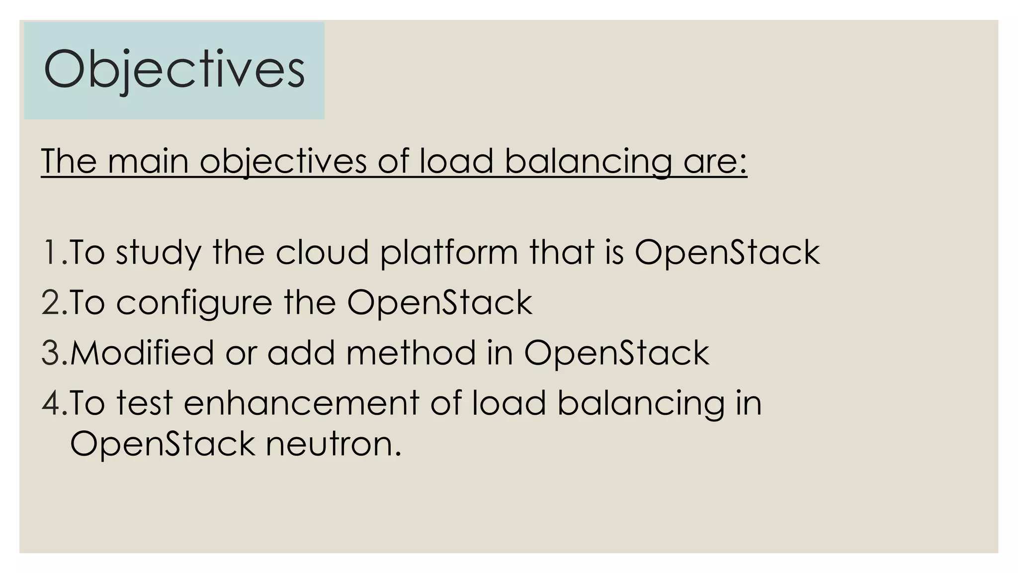 Load Balancing traffic in OpenStack neutron | PDF