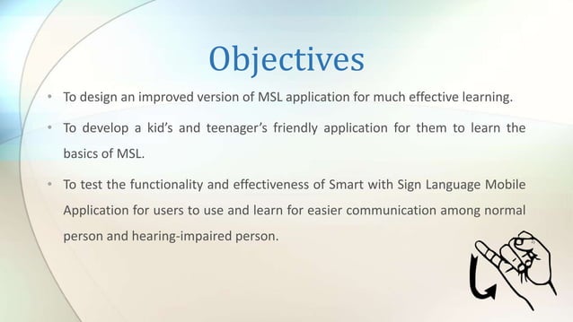 Smart with Sign Language (Mobile App) | PPT