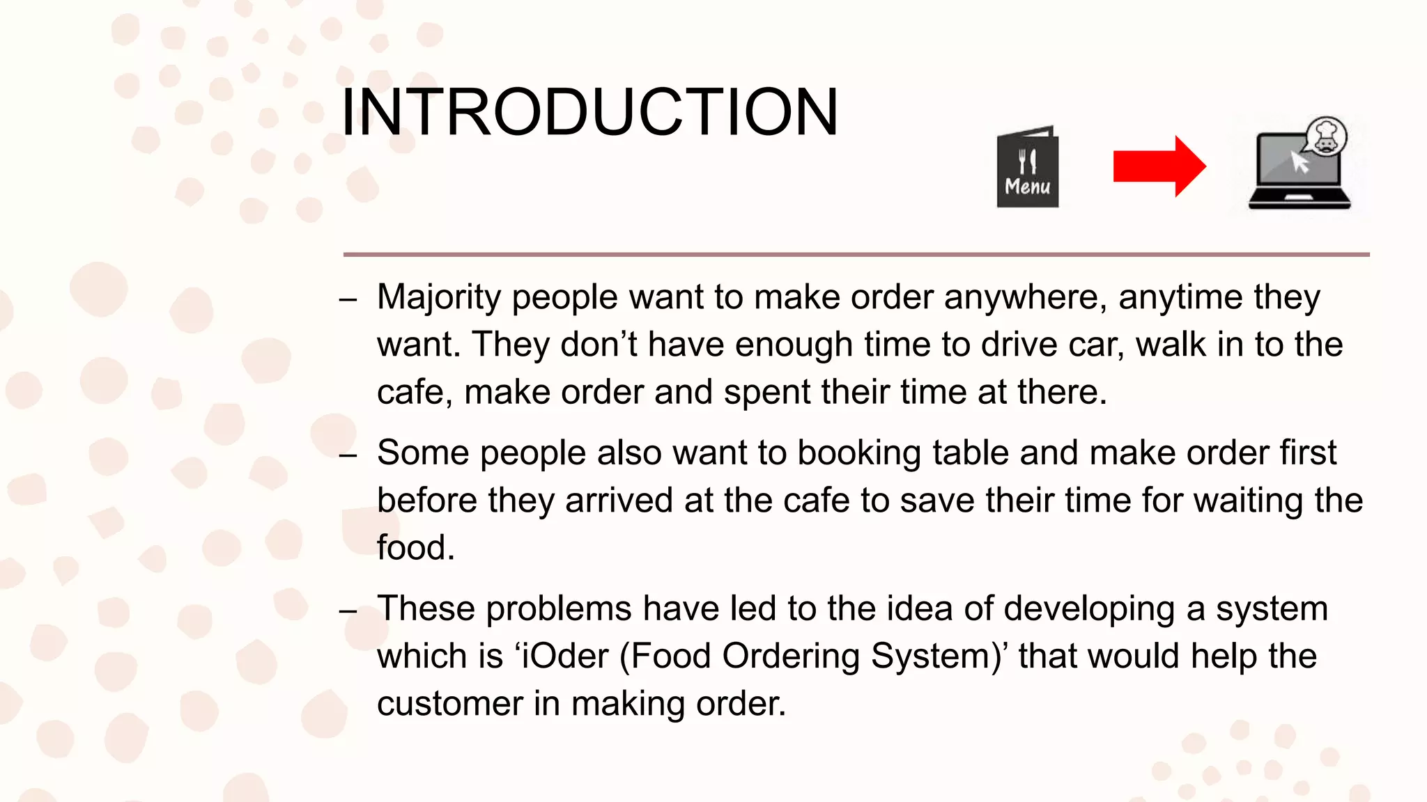 iOder (Food Ordering System) | PPTX