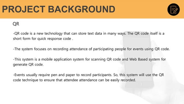 QR code event attendence application system | PPTX | Computer Software and Applications | Computing