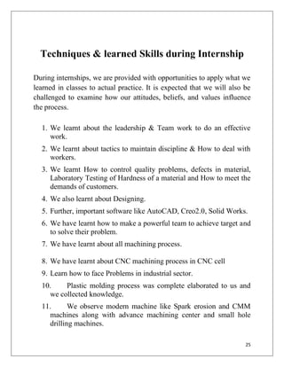 industrial training internship report | PDF