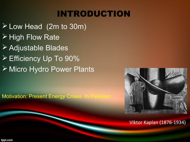 Design and Analysis Of Kaplan Turbine Blades Final Year Project | PPT
