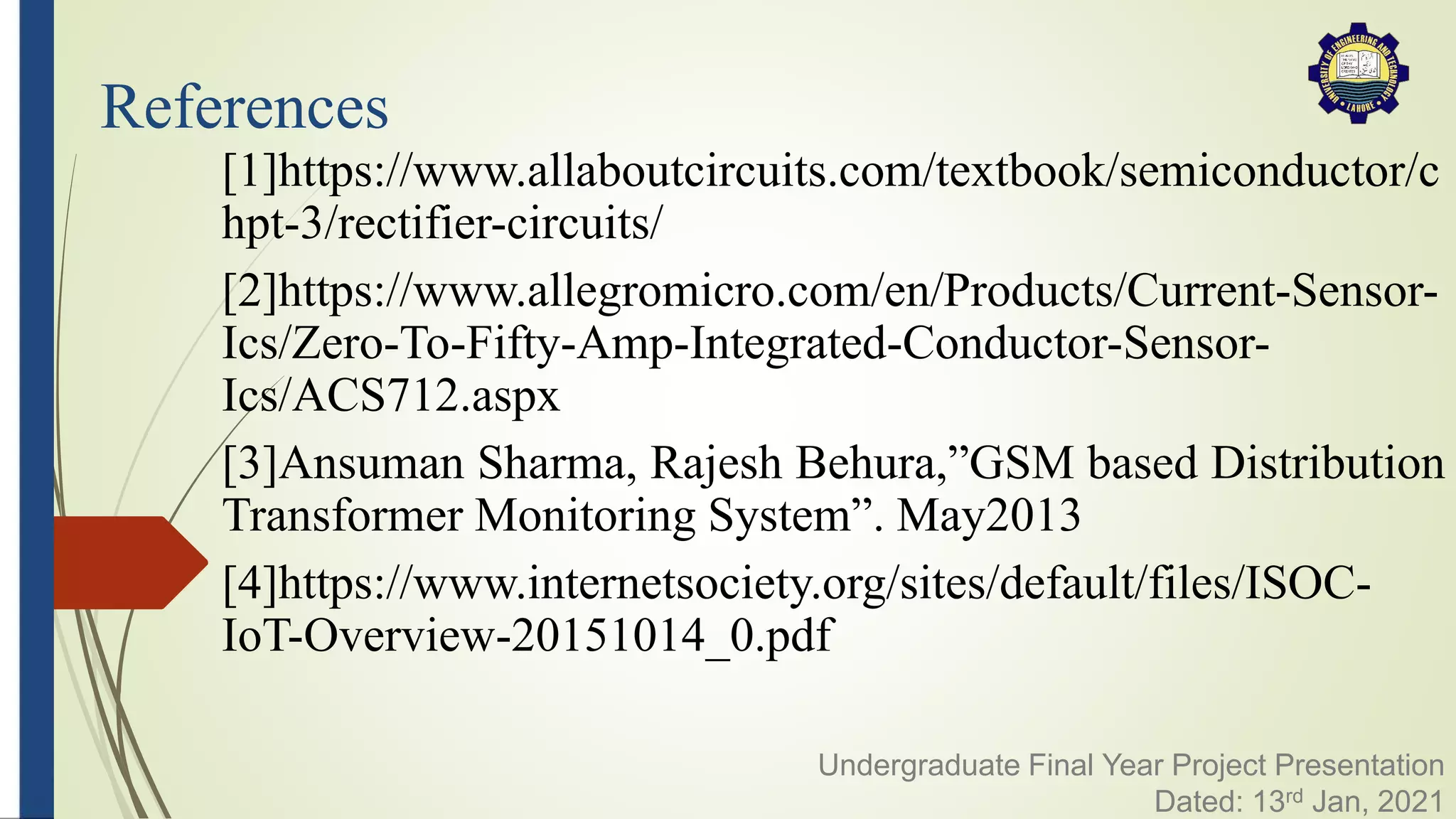 Real-time load monitoring of distribution transformer using IOT | PPTX