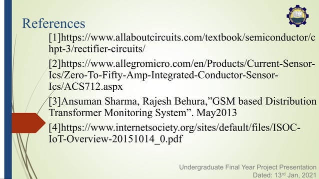 Real-time load monitoring of distribution transformer using IOT | PPTX | Internet of Things ...
