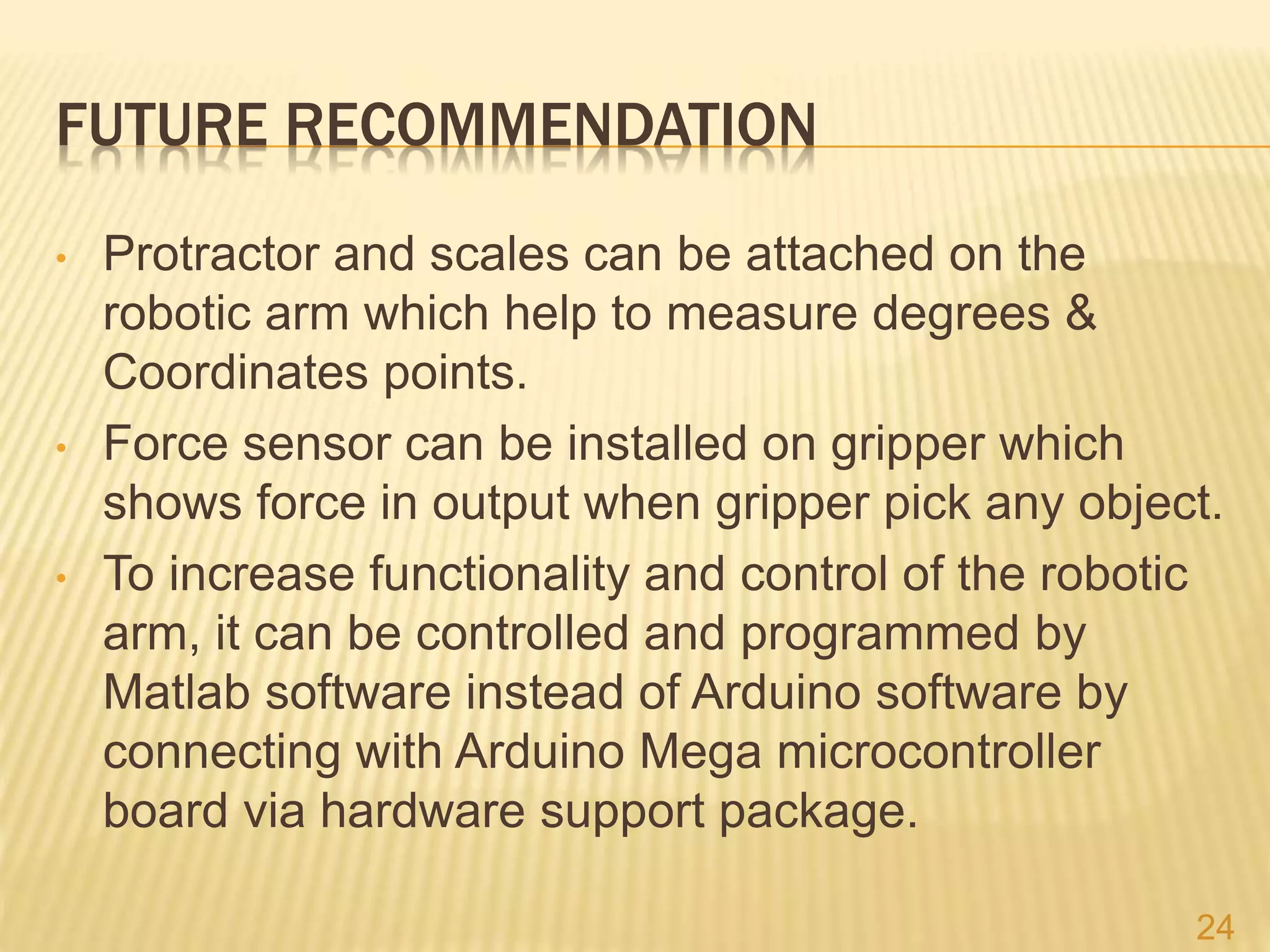 Robotic Arm 5 degree of freedom (5 DOF) | PPTX