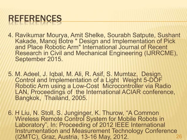 Robotic Arm 5 degree of freedom (5 DOF) | PPTX | Robotics | Technology & Computing