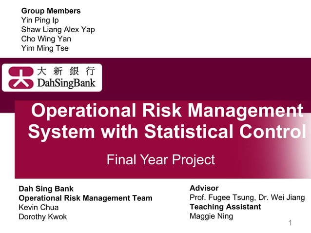 Operational Risk Management System with Statistical Control | PPT
