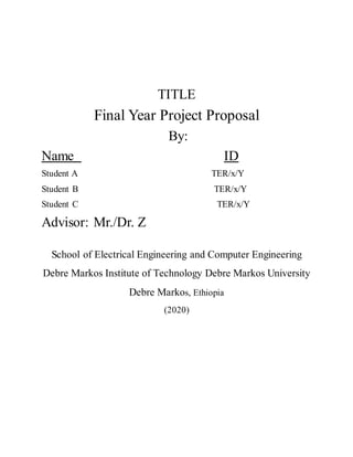 Fyp proposal format | PDF