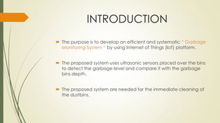 FYP PRESENTATION - IOT GARBAGE MONITORING SYSTEM | PDF | Home ...