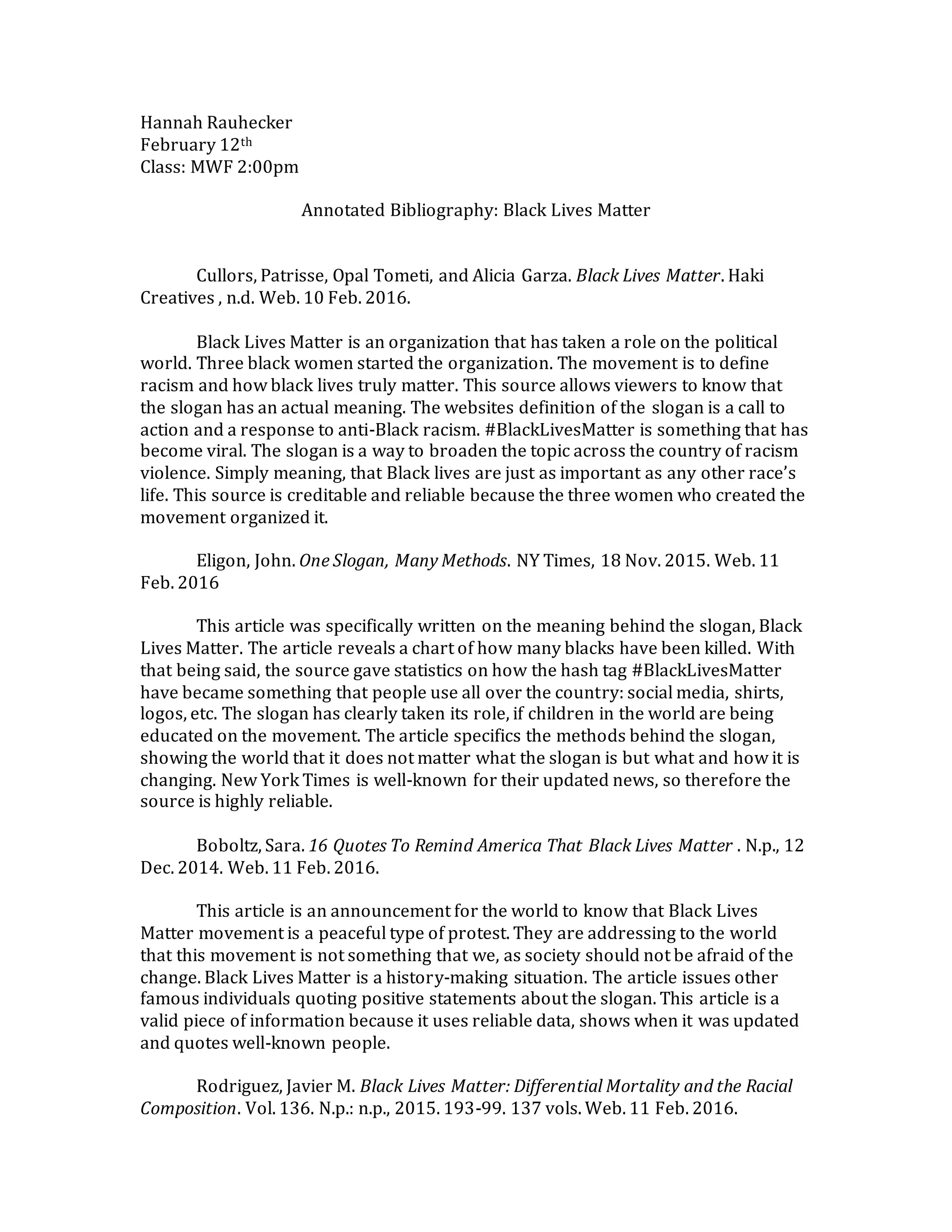 Black Lives Matter | DOCX