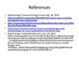 FYS 158: Pros and Cons of Recycling - Castillo / Hernandez | PPT