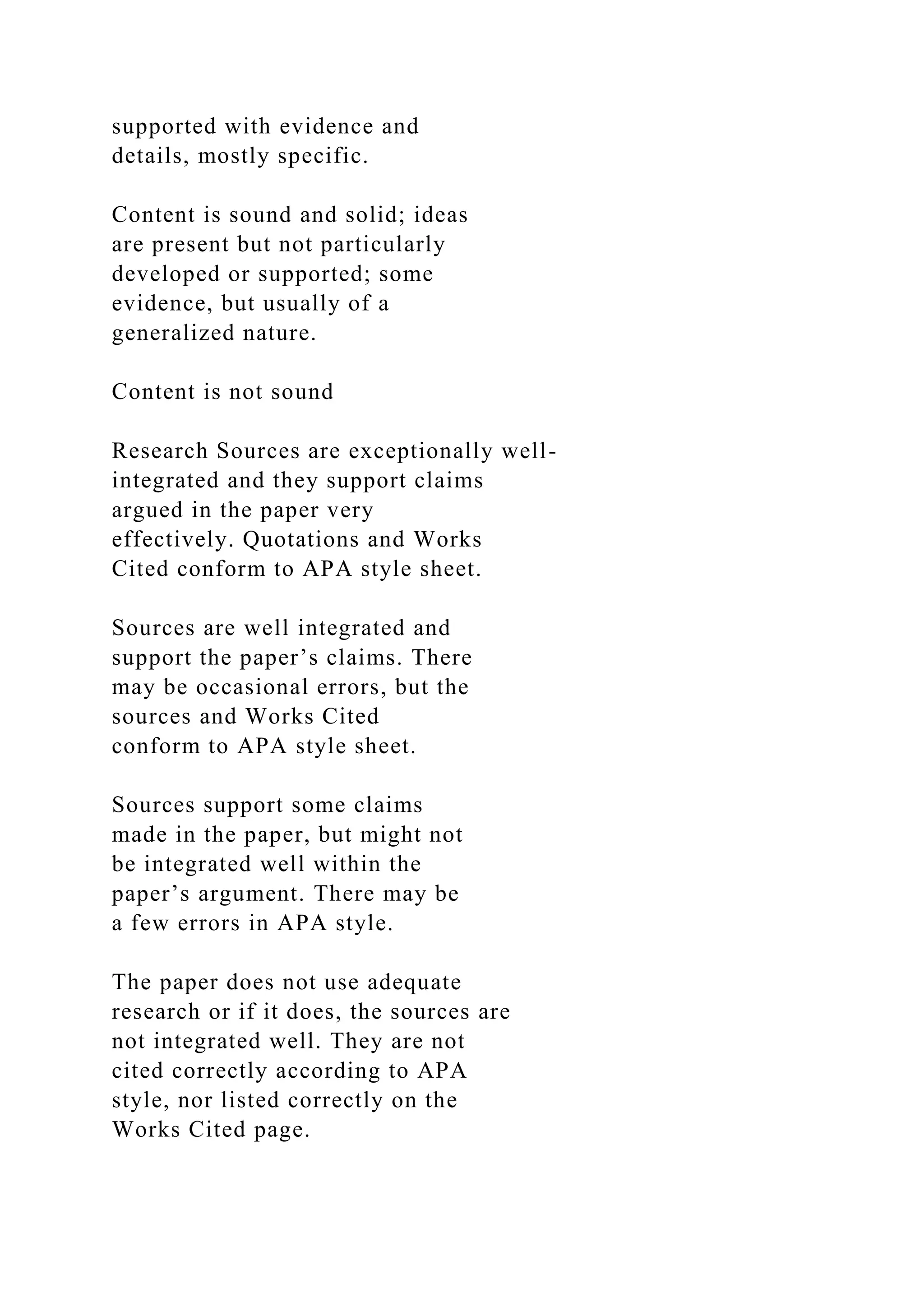 FYS Grading Rubric for Writing Assignment A 95 B .docx