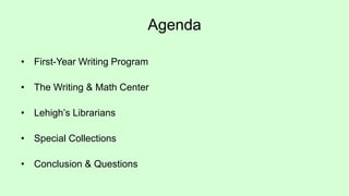 Tools for Succeeding in First-Year Writing | PPTX