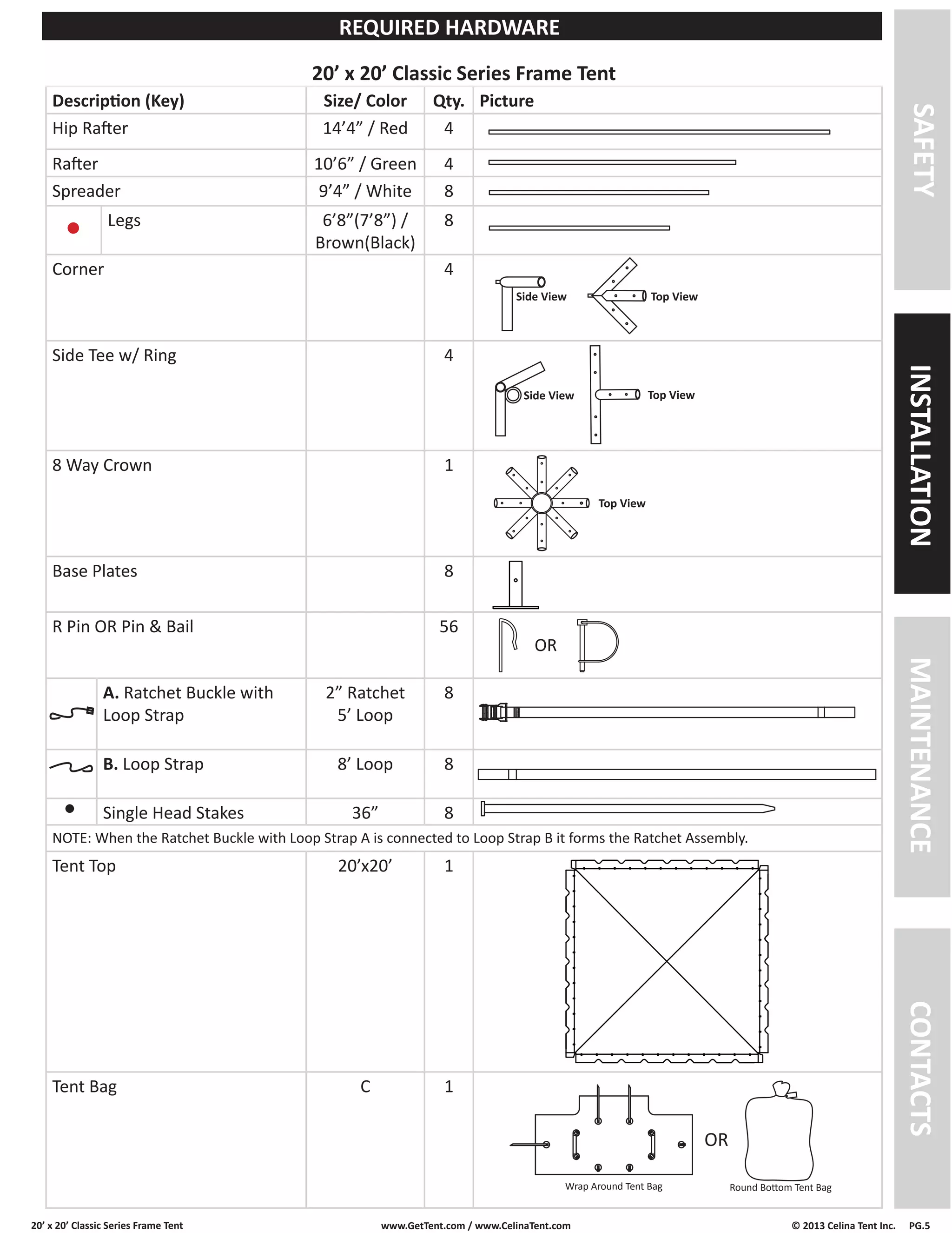 20 x 20 Frame Tent Installation Instructions | PDF