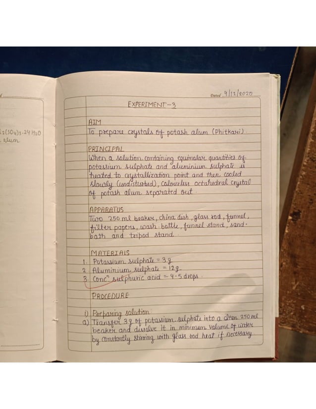 Cbse class 12 Chemistry practical file/record 2021-22 | PDF