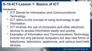 BASICS OF INFORMATION AND COMMUNICATION TECHNOLOGY | PPT