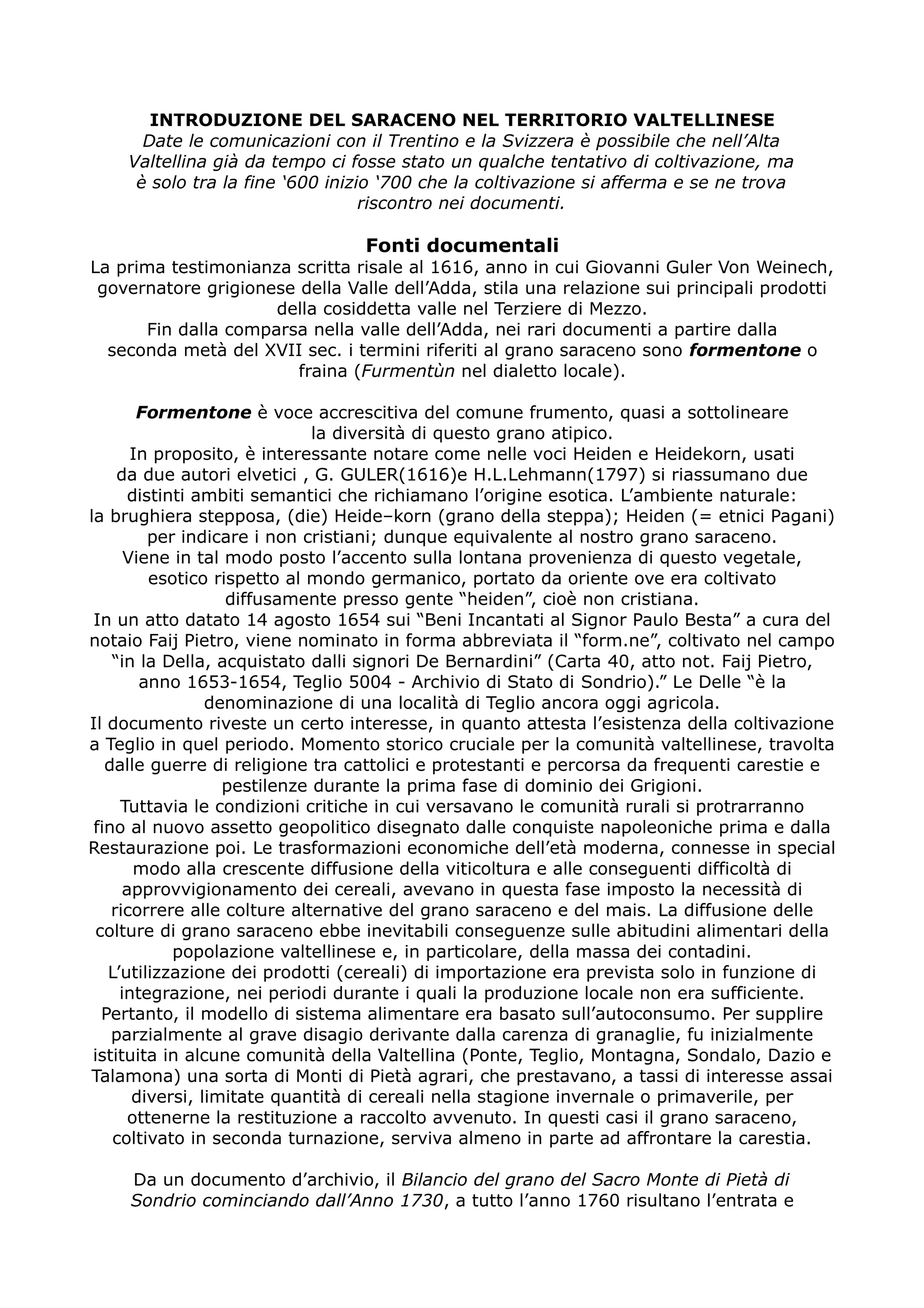 Giancarla Maestroni Il Grano Saraceno di Teglio | PDF