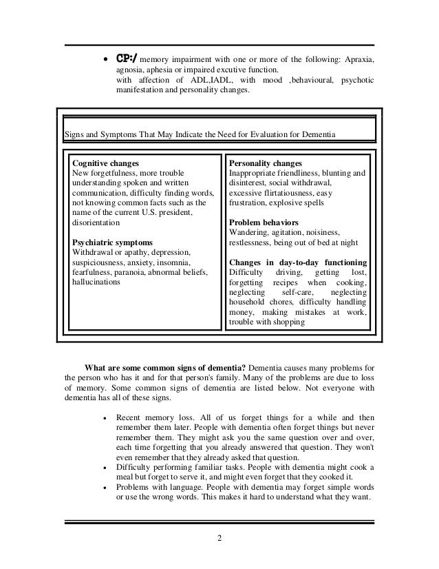 Dementia notes | PDF