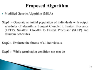 Genetic Algorithm for task scheduling in Cloud Computing Environment | PPTX