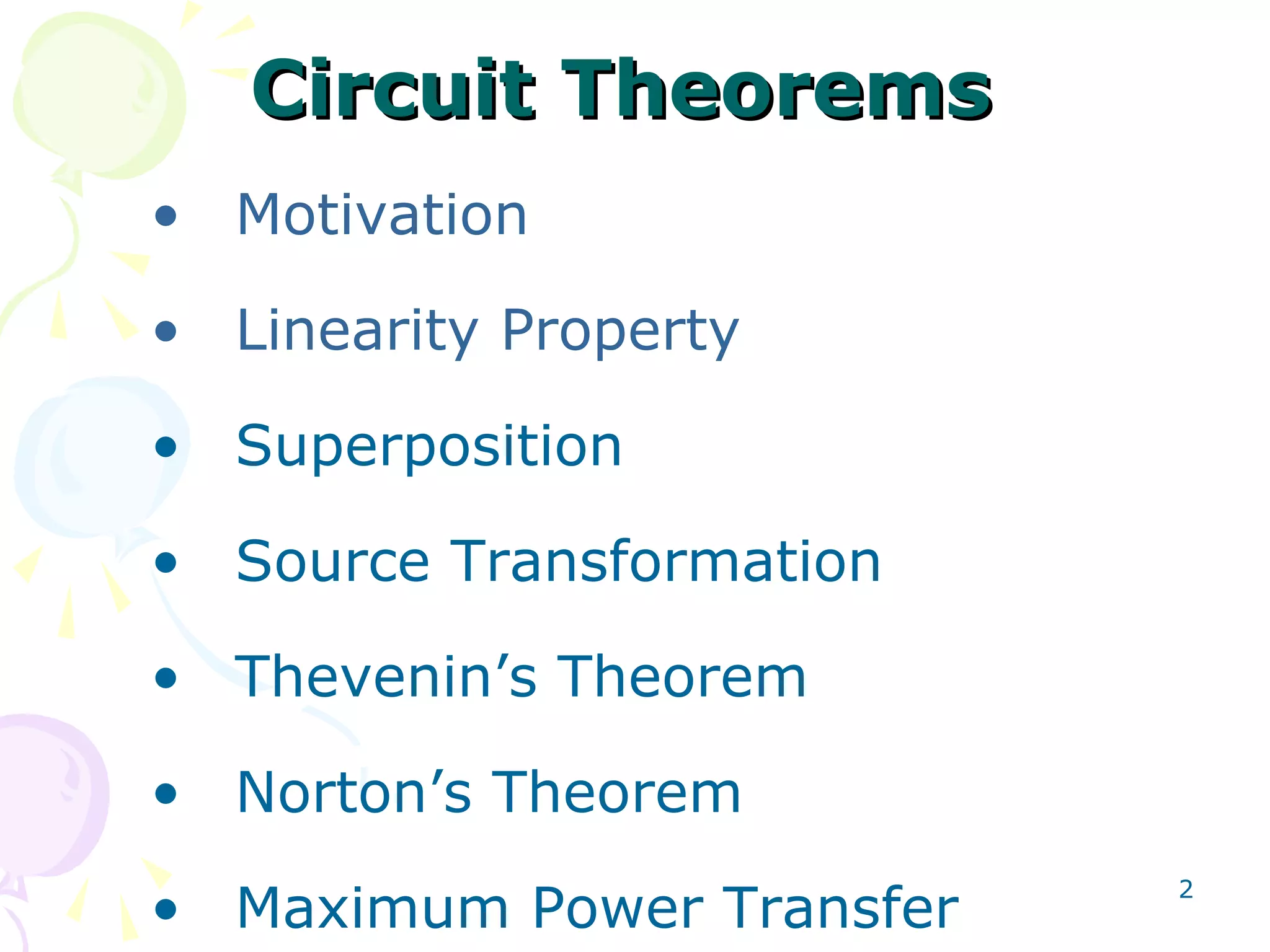Circuit Theorems | PPT