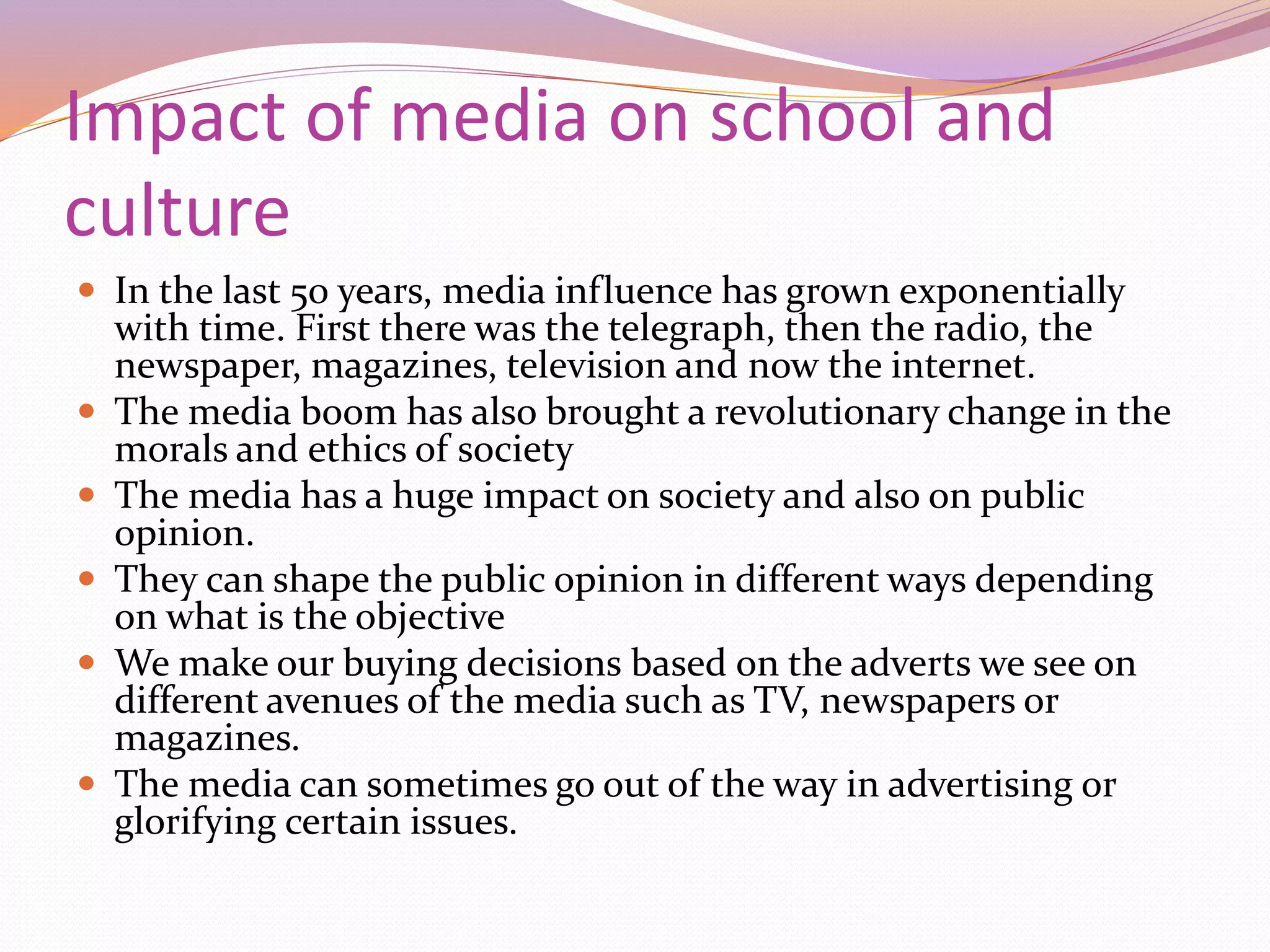 Impact of media on school and culture ,Impact of technology on school ...