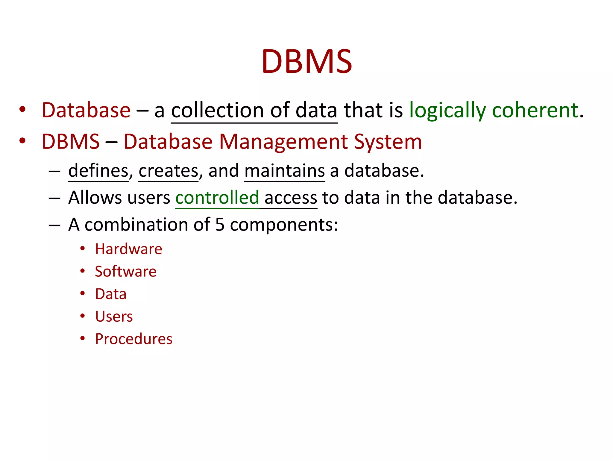 Database Management System Pptx Databases Computer Software And Applications