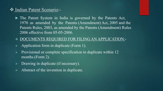 GEOGRAPHICAL INDICATIONS OF INDIAN GOODS & INDIAN PATENT SCENARIO | PPTX