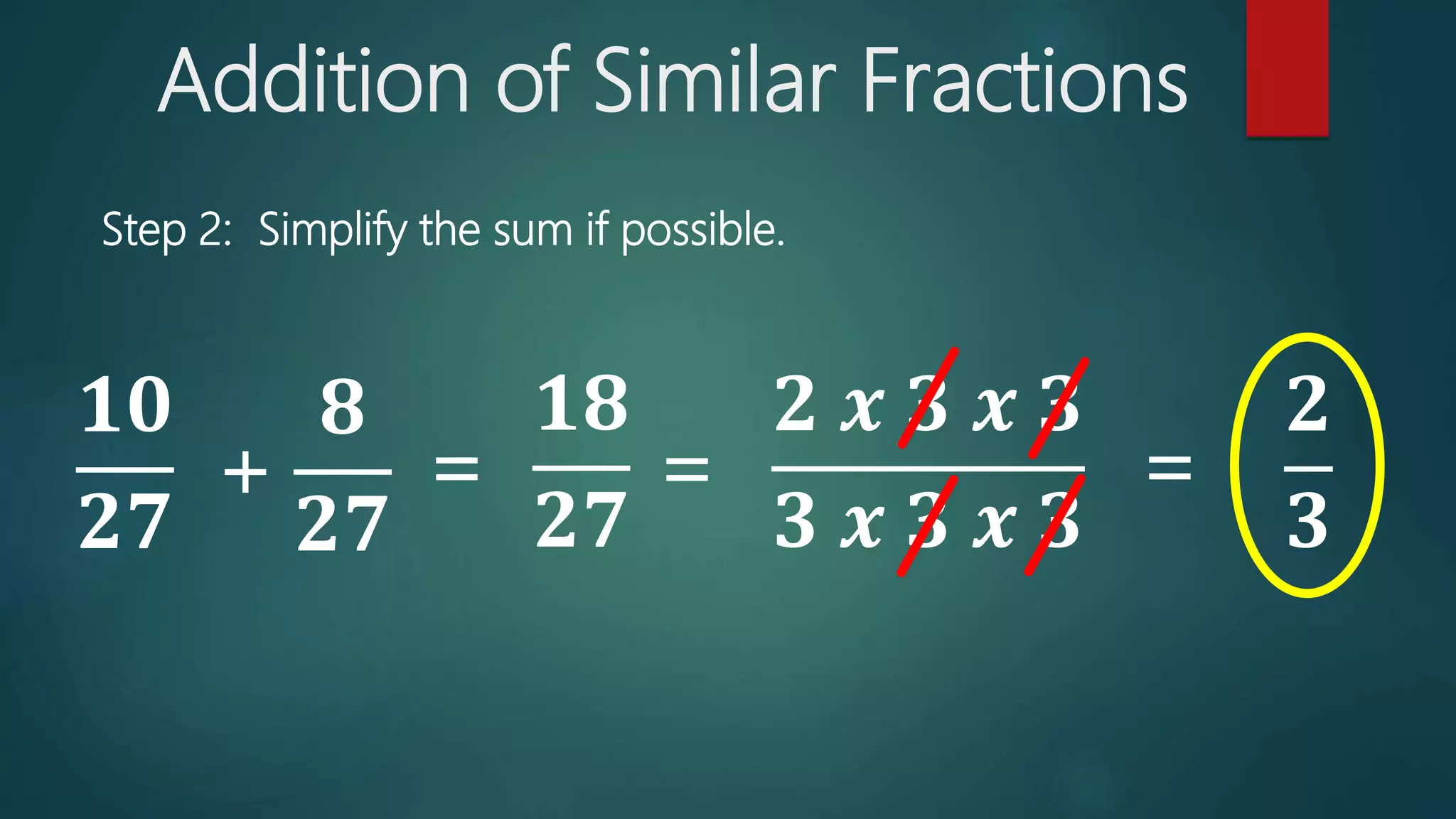 addition of fractions | PPTX