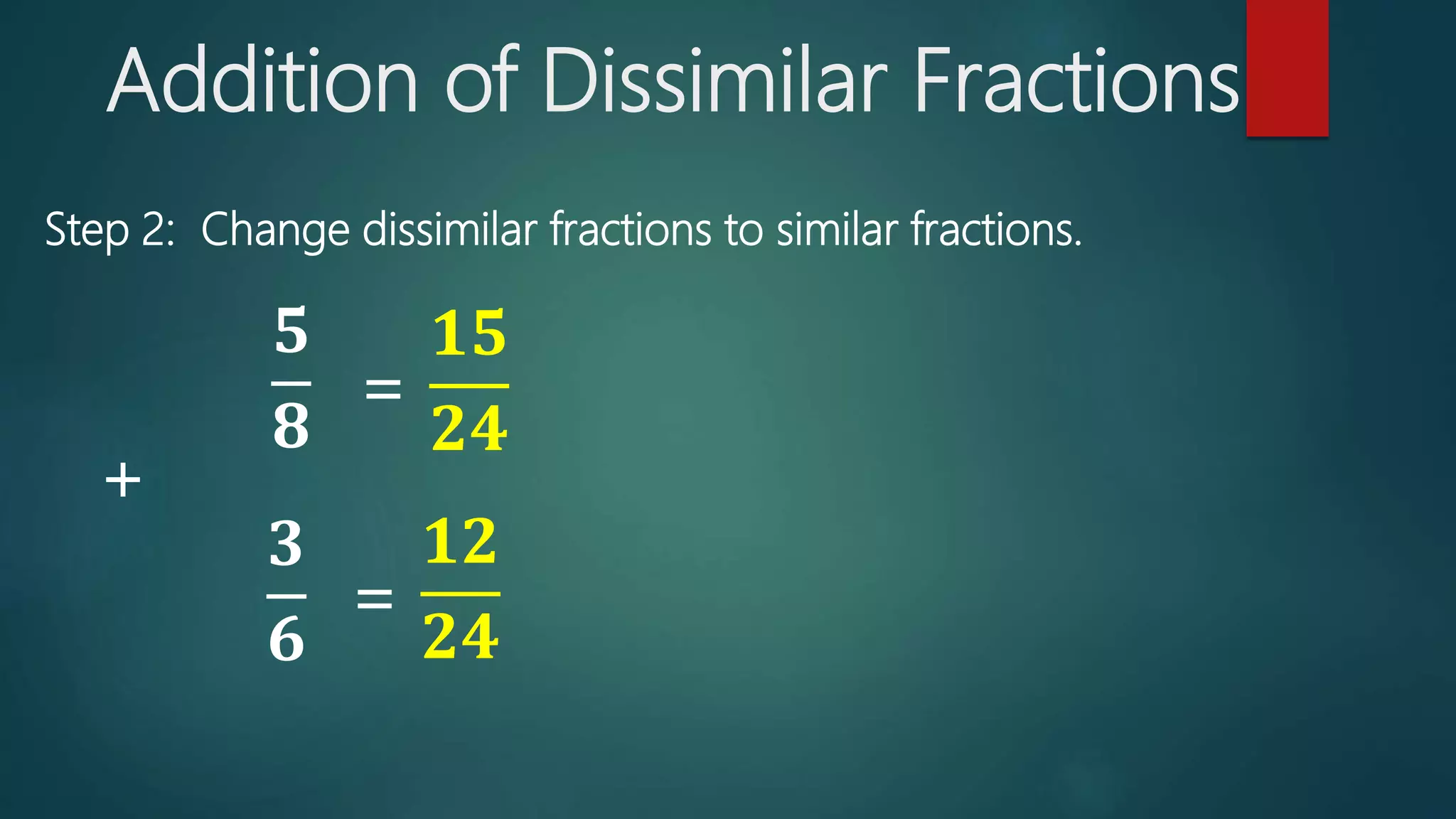 addition of fractions | PPTX