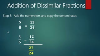 addition of fractions | PPTX