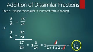 addition of fractions | PPTX
