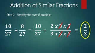 addition of fractions | PPTX