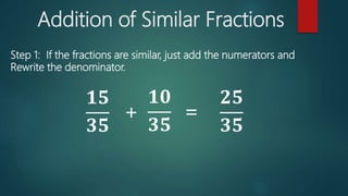 addition of fractions | PPTX