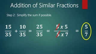addition of fractions | PPTX