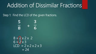 addition of fractions | PPTX
