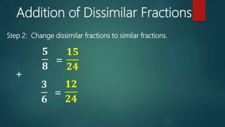 addition of fractions | PPTX